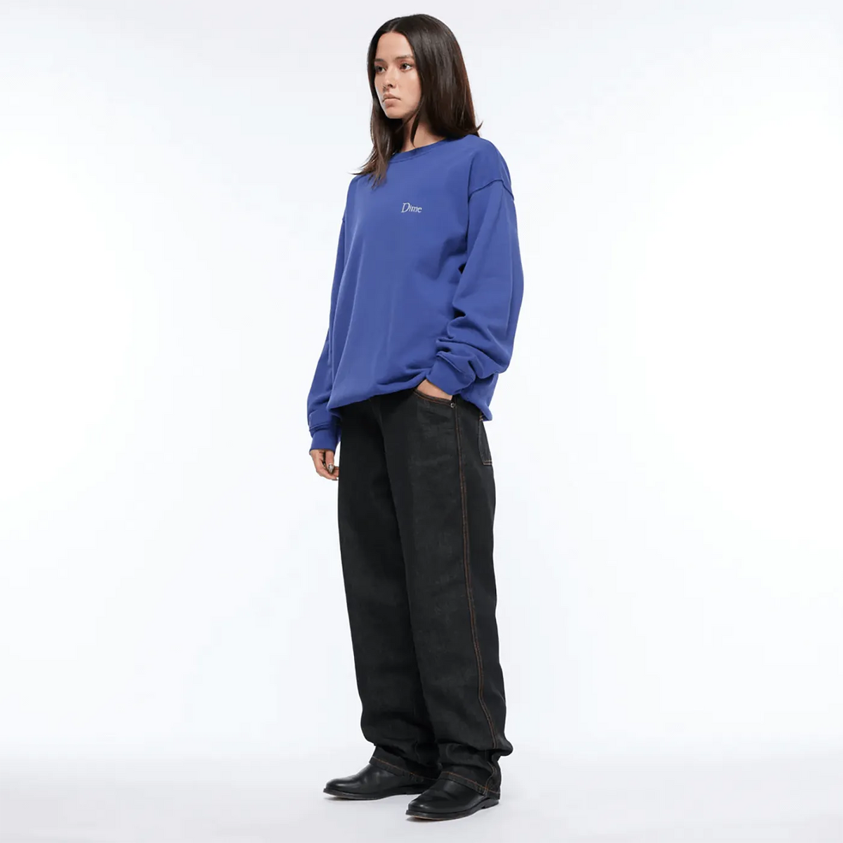 Dime MTL Classic Small Logo Crewneck Indigo – ARROW & BEAST